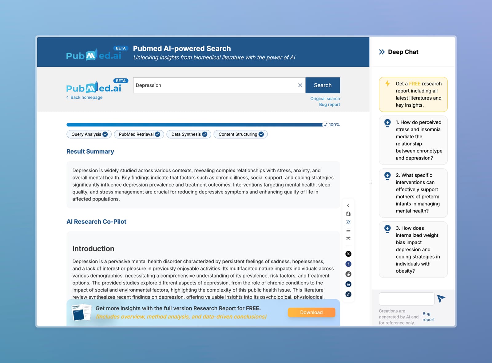 PubMed.ai: Free AI Medical Research Search Engine 2025